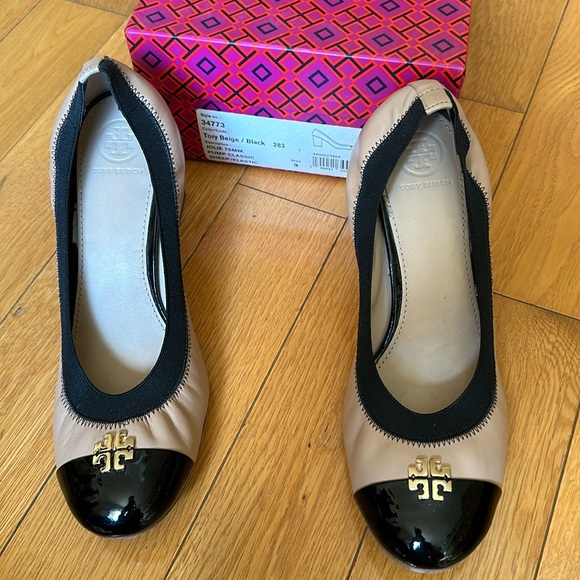 Tory Burch | Shoes | Tory Burch Beigeblack Classic Leather Pumps | Poshmark